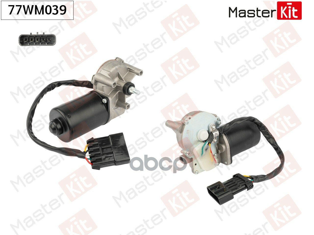 77WM039 Мотор стеклоочистителя перед. Opel ASTRA G (T98)/ZAFIRA A (T98) 1998 - 2009 MasterKit арт. 77WM039