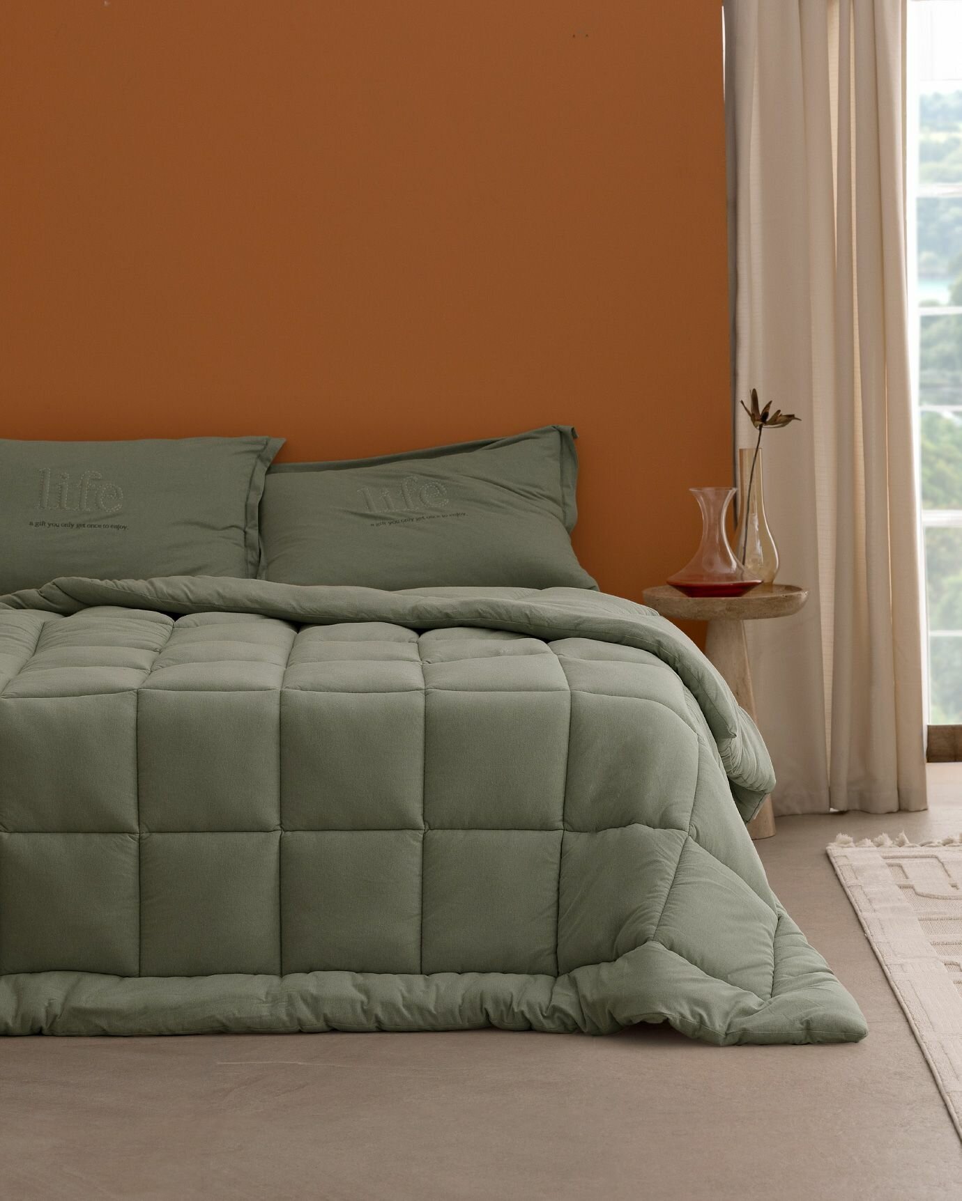 Постельное белье Madame Coco, 2-спальный комплект, евро, с одеялом, наволочки 50x70, простынь 160x200