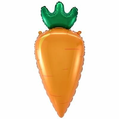 Воздушный шар фольгированный весёлая затея Морковка, оранжевый, 91 см