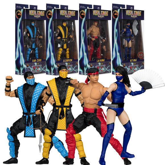 Игрушки McFarlane Toys Mortal Kombat Klassic Саб-Зиро Скорпион Лю Кан Китана 7-дюймовая фигурка
