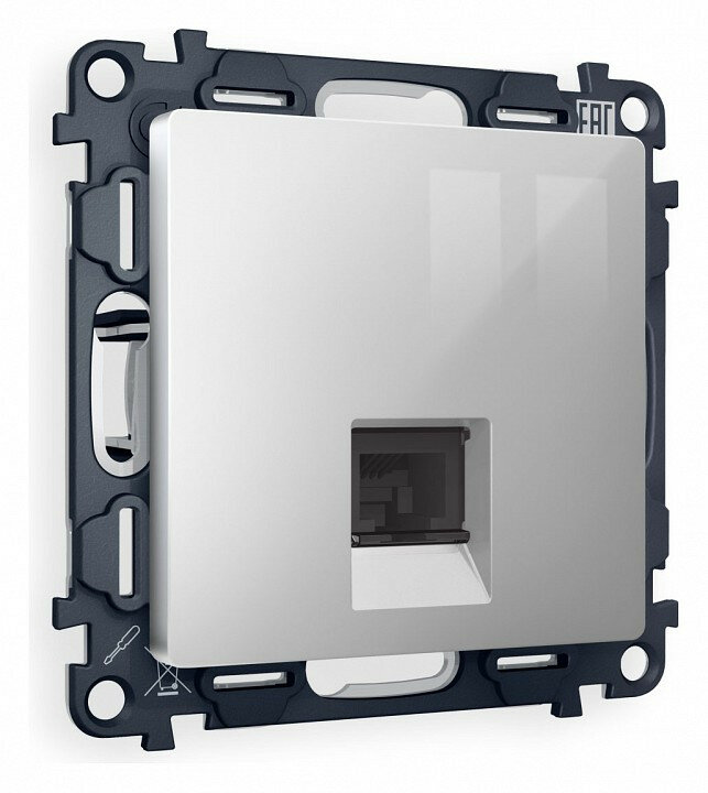 Розетка Ethernet RJ-45 и со шторками, без рамки Ambrella Volt ALFA MA412010