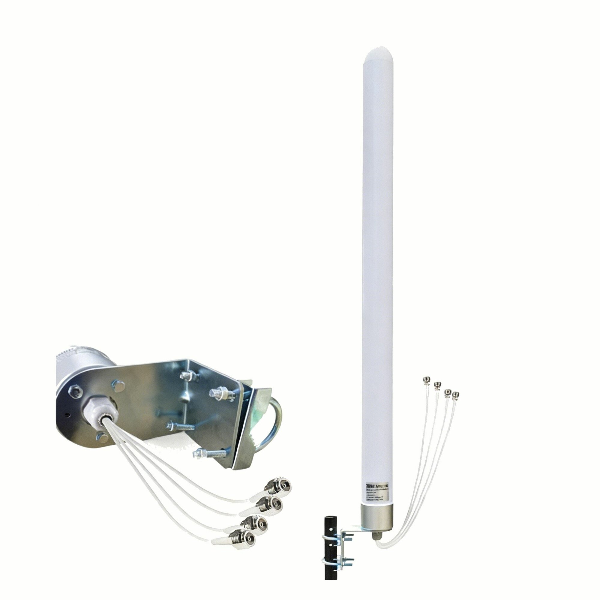 Антенна наружная MIMO 4x4 5G/4G LTE WiFi (600-6000 МГц) всенаправленная для роутеров, точек доступа, шлюзов. Крепежные элементы антенны