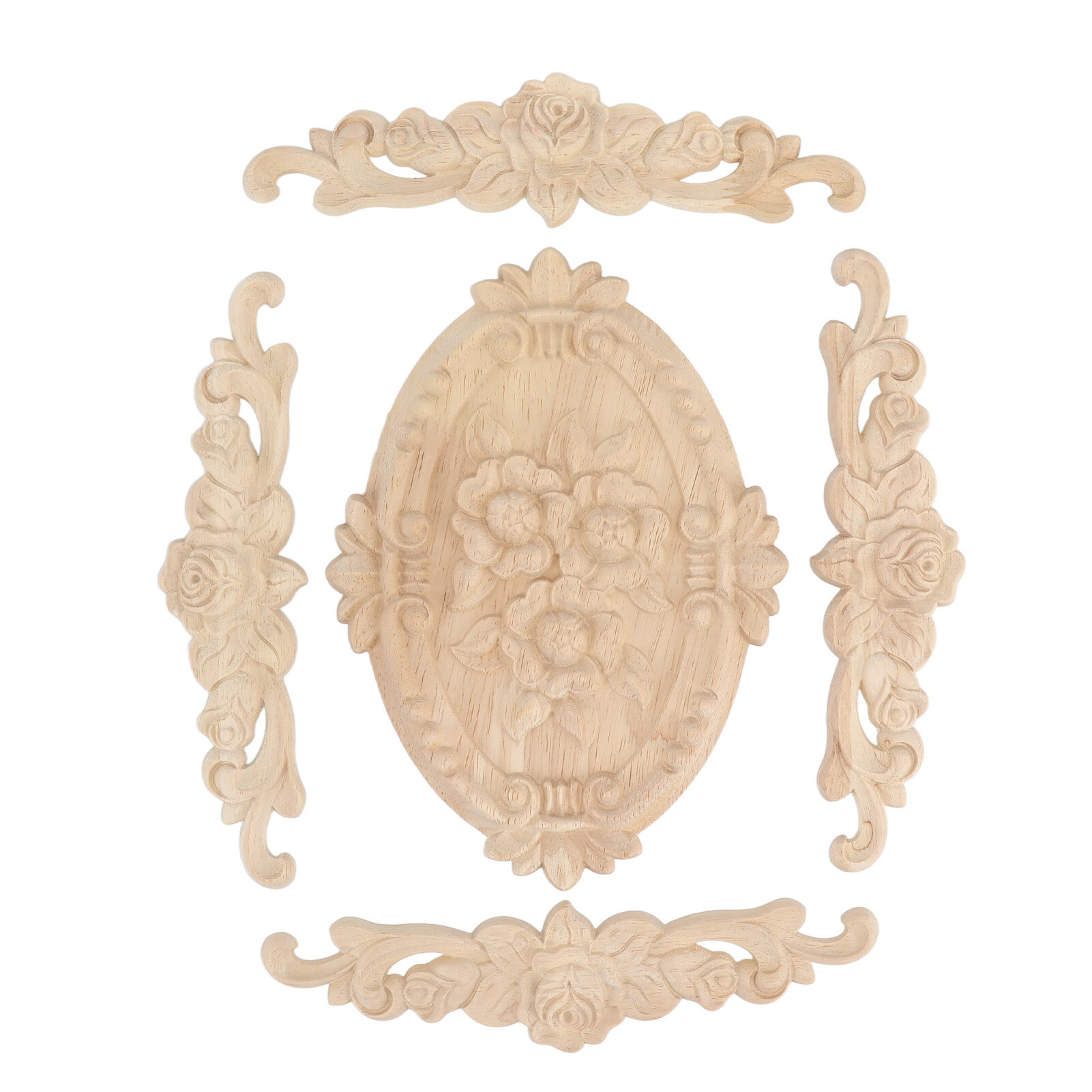 Деревянные аппликации в европейском стиле, изысканный внешний вид, декоративная деревянная резная угловая накладка для украшения двери шкафа