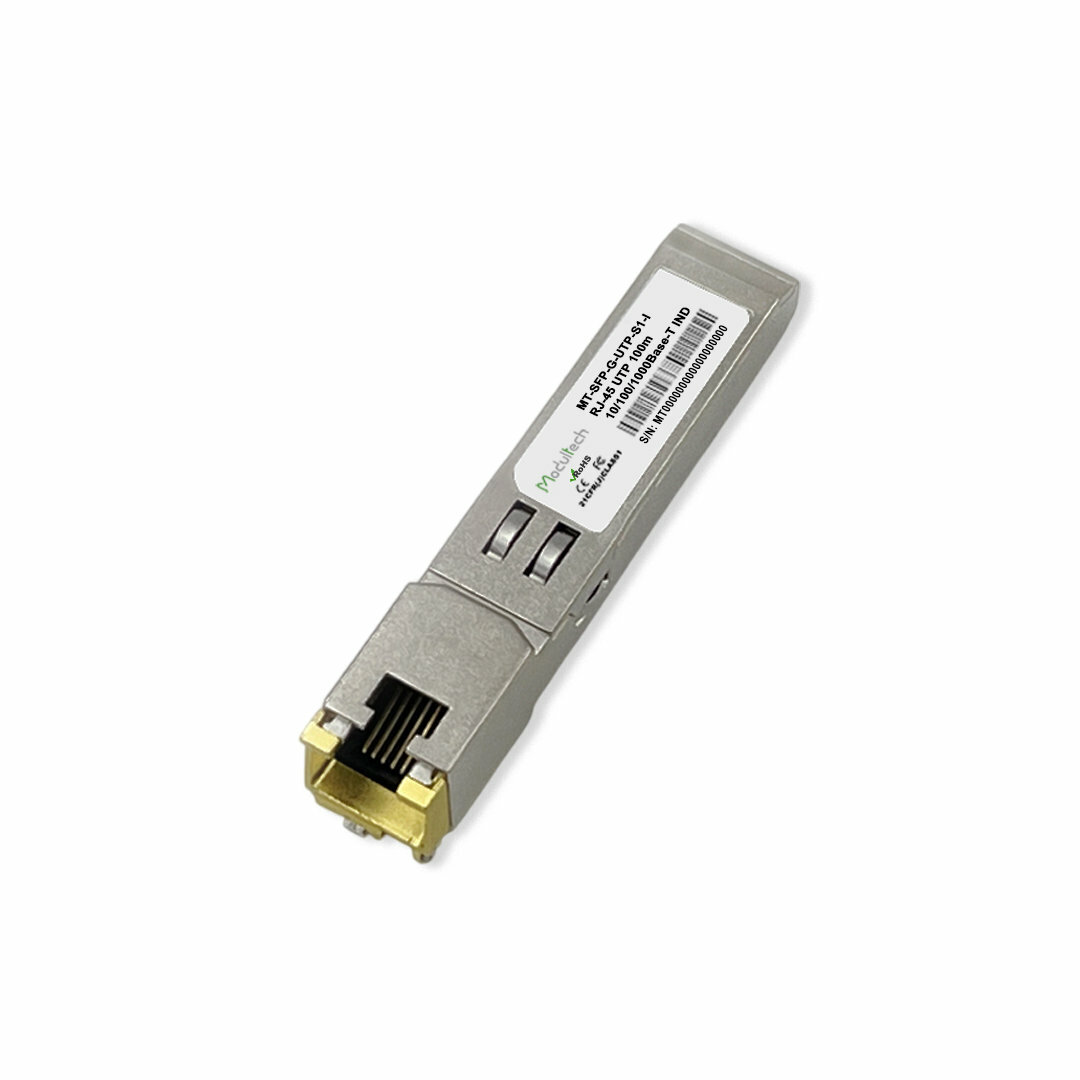 Industrial SFP Copper 1000 Мбит/с, 0,1 км, UTP, RJ45