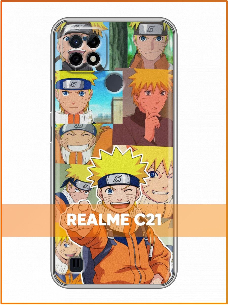 Чехол для Realme C21 с принтом Аниме Наруто (Реалми С21)