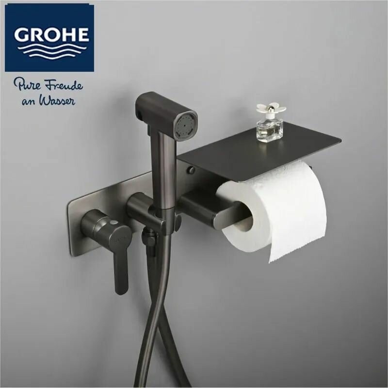 Пистолет-распылитель для ванны и туалета с держателем для бумажных полотенец, настенный