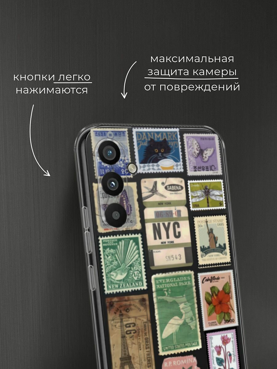 Силиконовый чехол на Samsung Galaxy A34 / Самсунг A34 с принтом Марки — фото 1