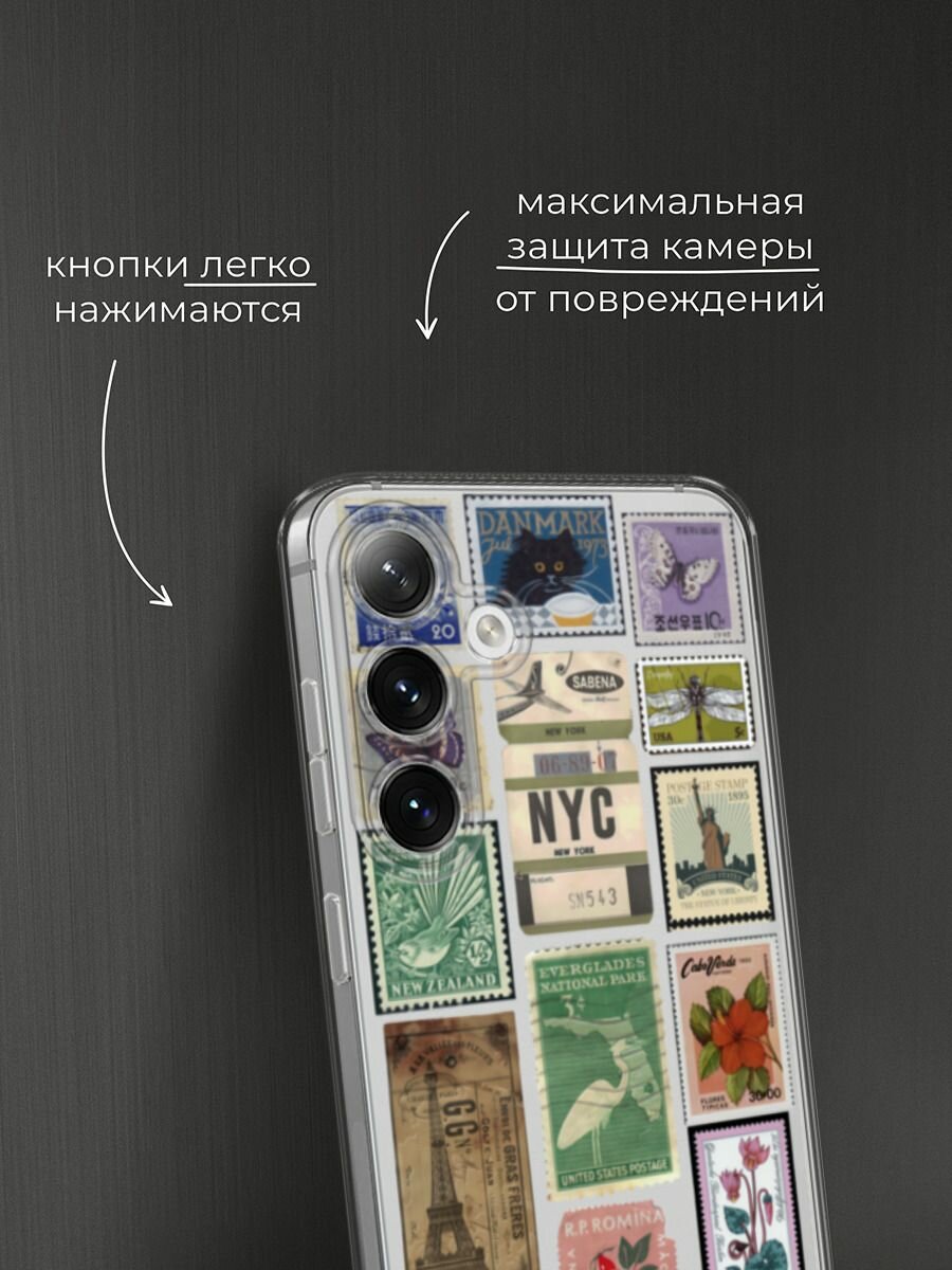 Силиконовый чехол на Samsung Galaxy S24 / Самсунг S24 с принтом Марки — фото 1