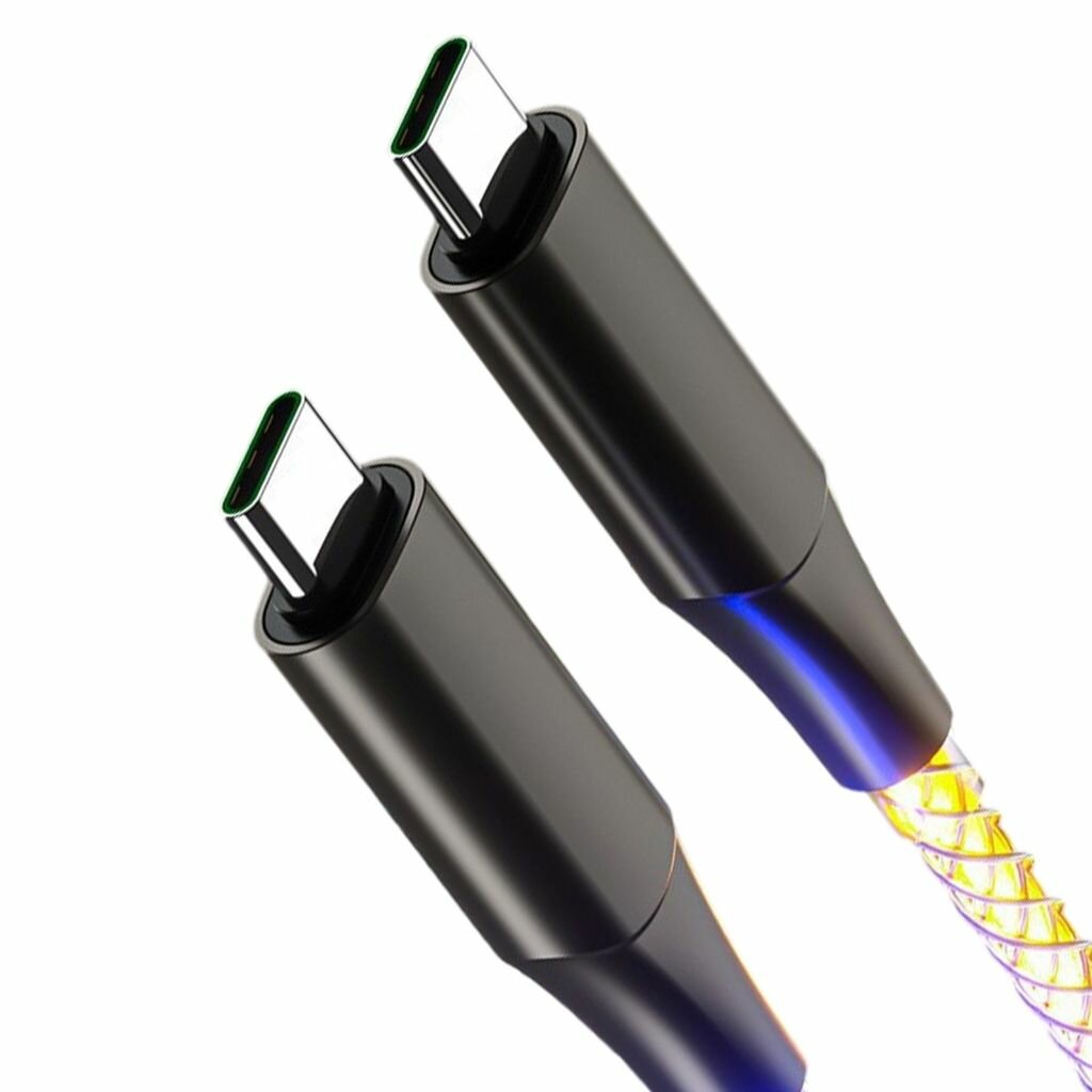 Светящийся USB-C кабель для зарядки 60W