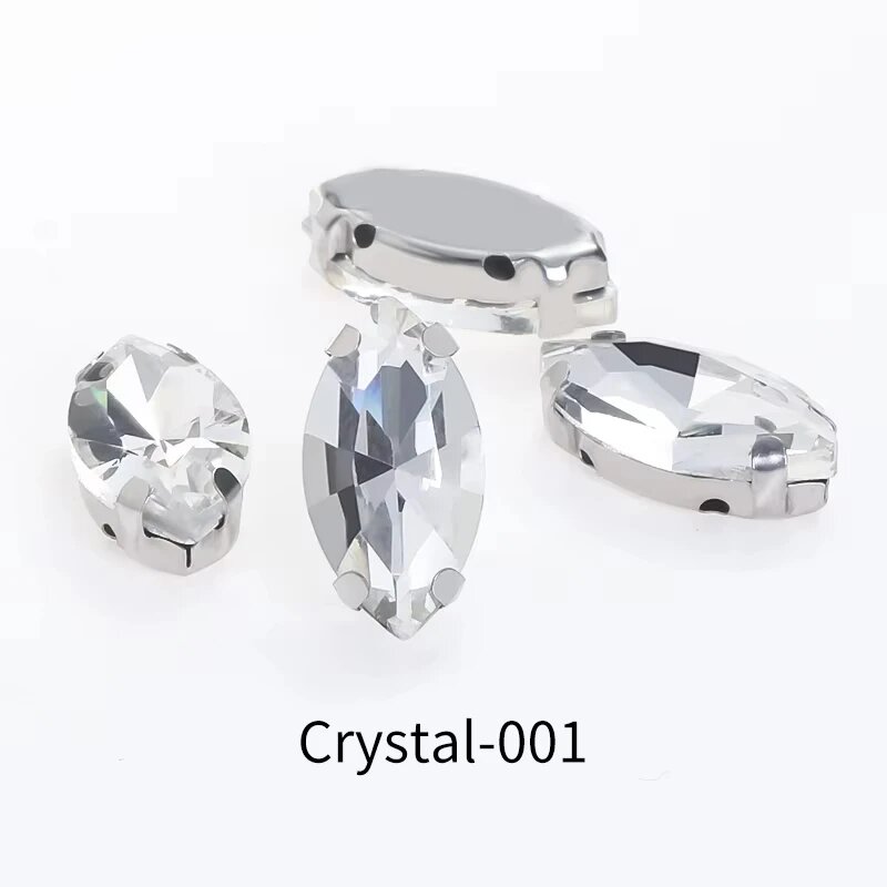 Стразы серебряные 13x27mm Crystal-001 10шт
