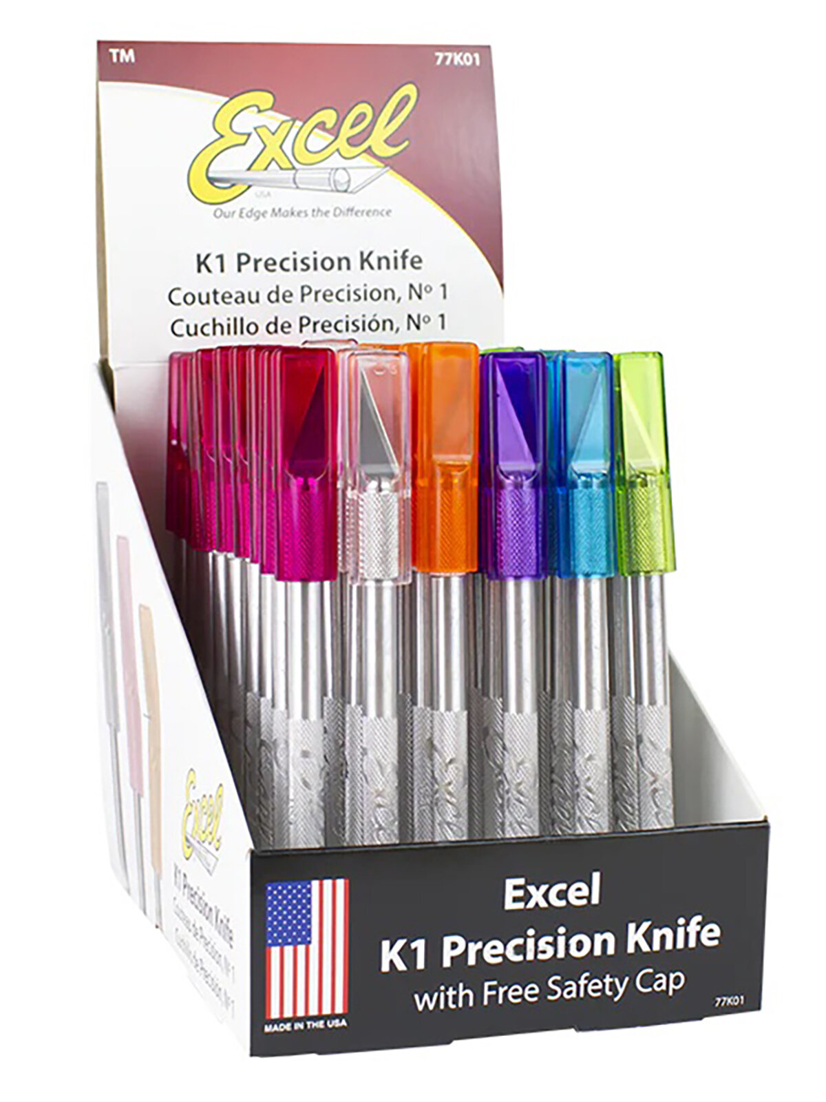 60 модельных металлических ножей N1 с цветным защитным колпачком, Excel