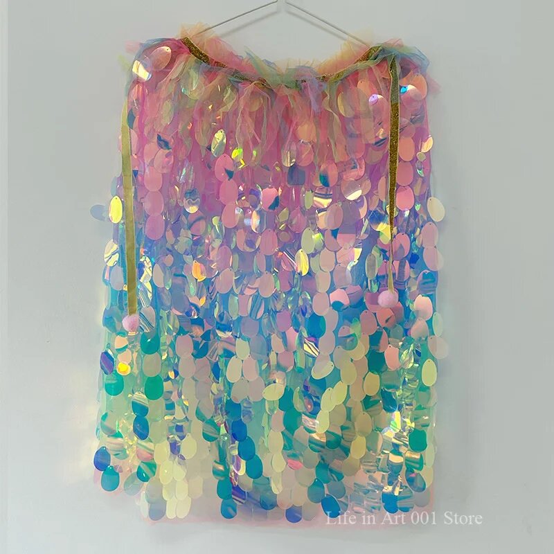 Радужная накидка для девочки, искусственная кожа I