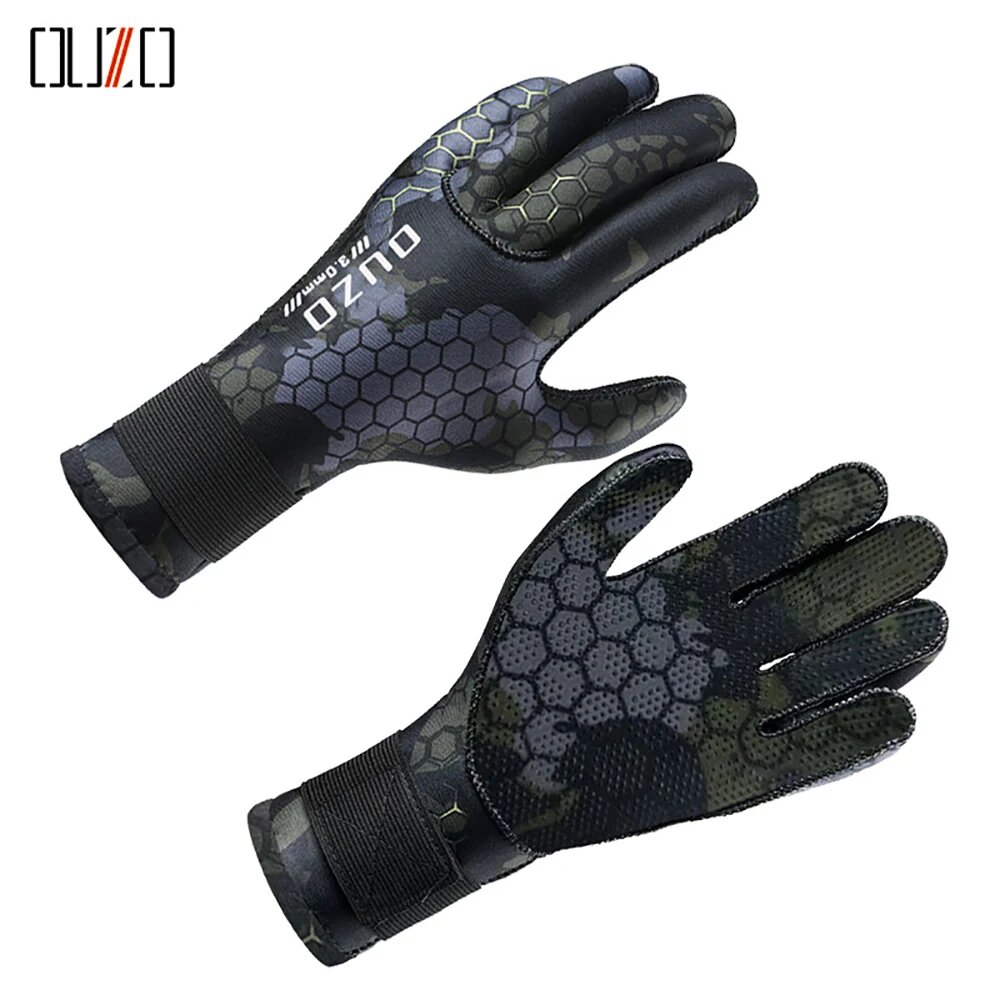 Неопреновые перчатки для дайвинга Ouzo 3 мм, BS3041-J, черные, XXL