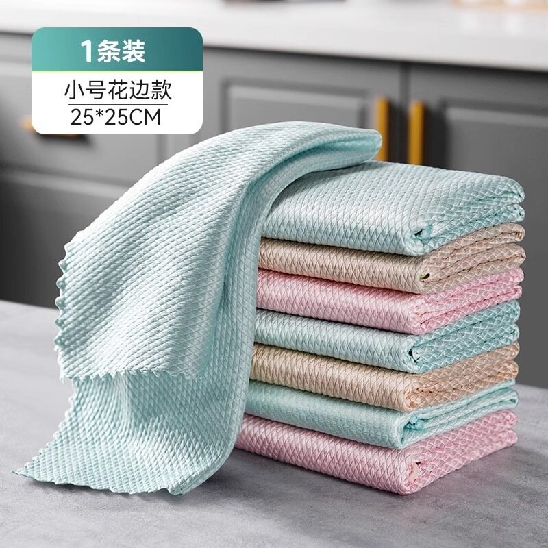 Рыбья чешуя тряпка для чистки стекла без водяных знаков Рыбья чешуя тряпка 25*25cm