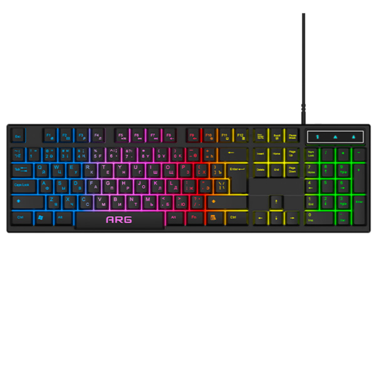 Игровая клавиатура ARG KG1, проводная, мембранная, USB, черная