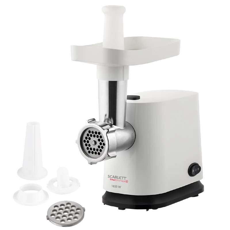 Мясорубка SCARLETT SC-MG 45 S65, защита от перегрузки, пластик/металл, 1 перфорированный диск
