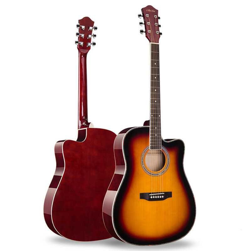 2026 Полированная народная гитара, деревянная гитара, 41inch целлулоидных краев, глянцевый народный инструмент, кросс-бордер, одночастный дропшиппинг