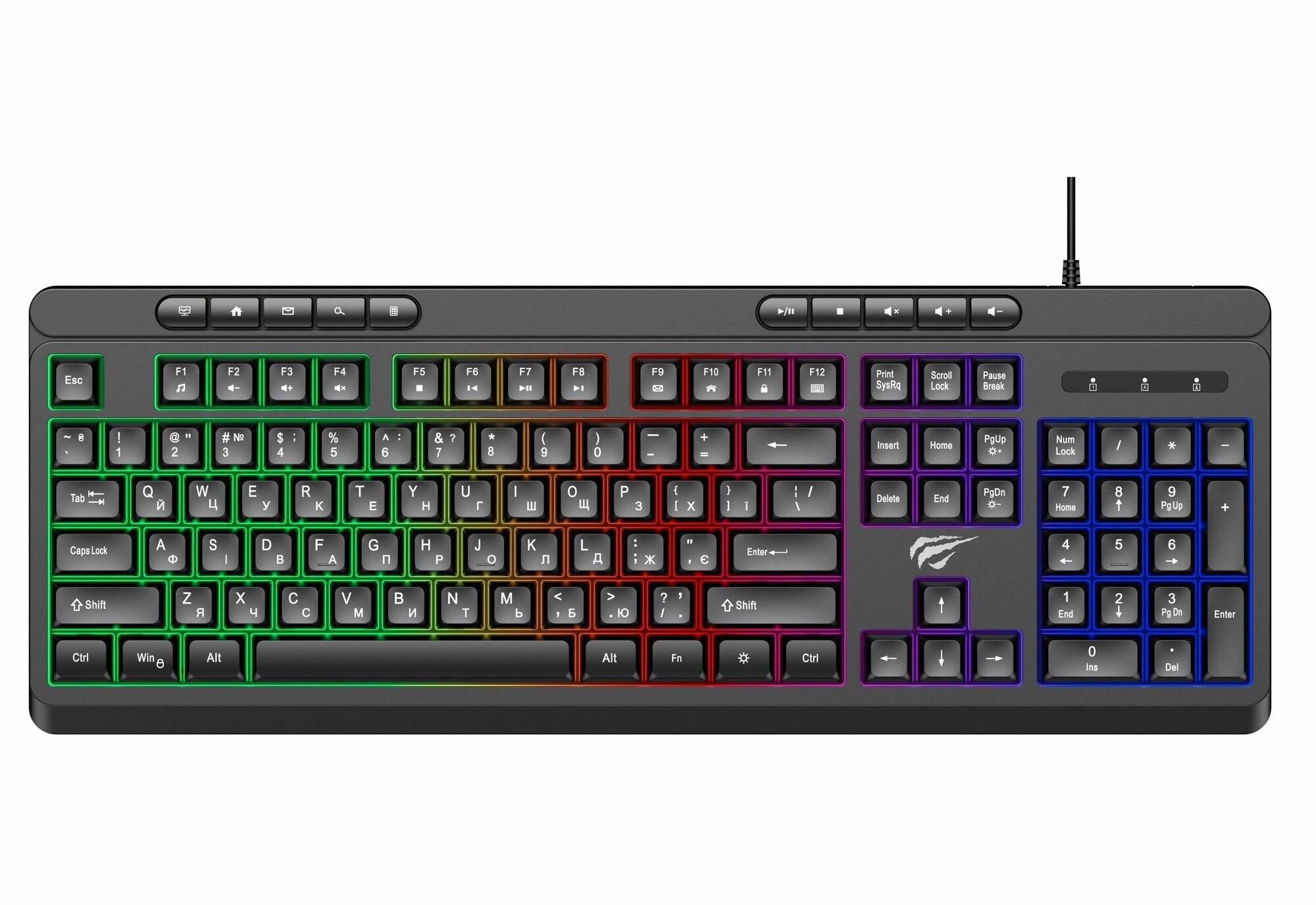 Клавиатура Havit KB907L Black игровая проводная