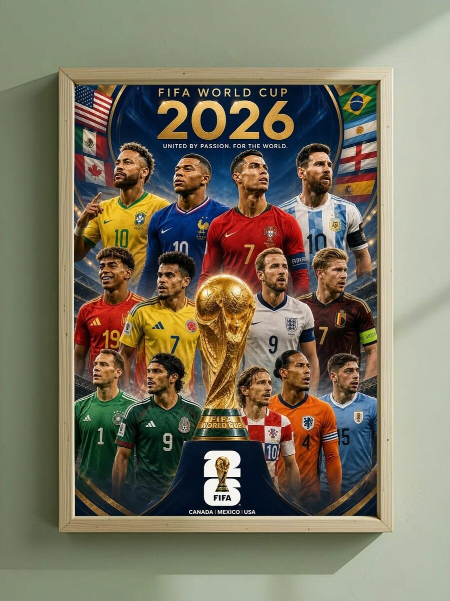Постер, плакат на стену "Чемпионат мира по футболу 2026" 42 см х 29,7 см (А3)