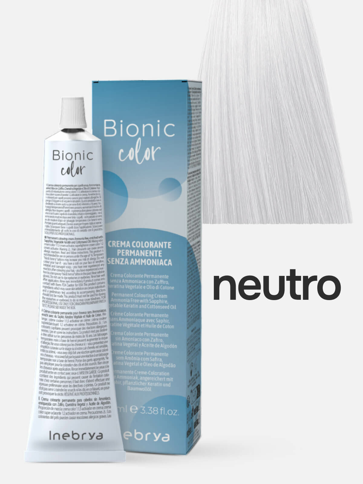Крем - краска для волос профессиональная без аммиака Inebrya Bionic Color Нейтральный, 100 мл