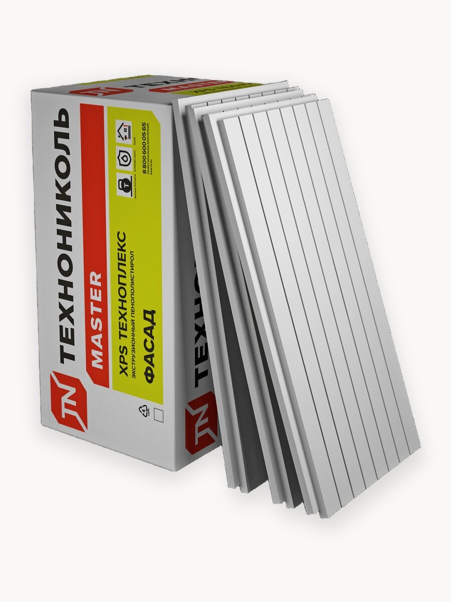 Технониколь XPS Техноплекс FAS 50 мм ( 6 уп. / 32.85 м2 / 48 шт) утеплитель из пенополистирола для фасада, стен, цоколя