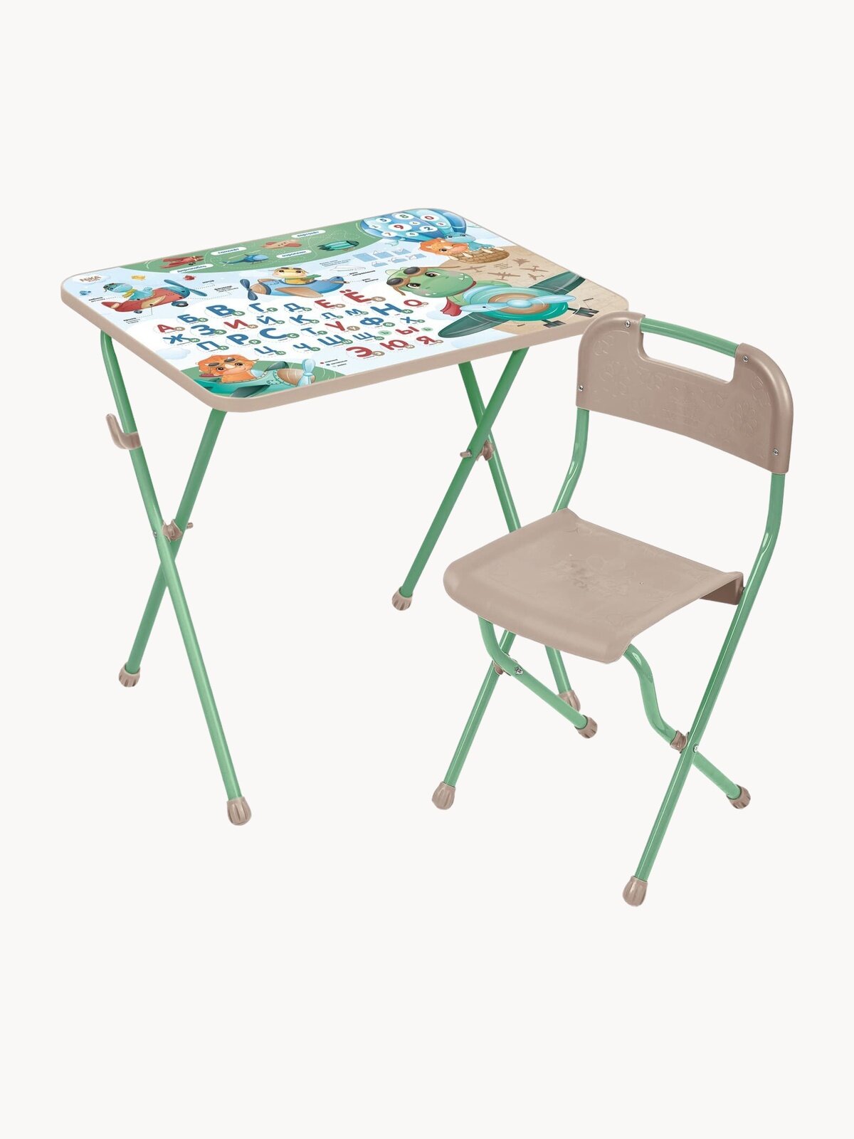 Комплект детской мебели НИКА КП/Д Динопилоты, цвет каркаса зеленый