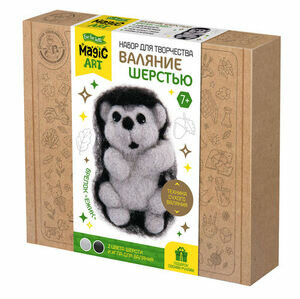 *Набор д/творч(ДесятоеКоролевство) ВаляниеШерстью Брелок Ежик [2цвета шерсти; игла д/валяния] (04702)