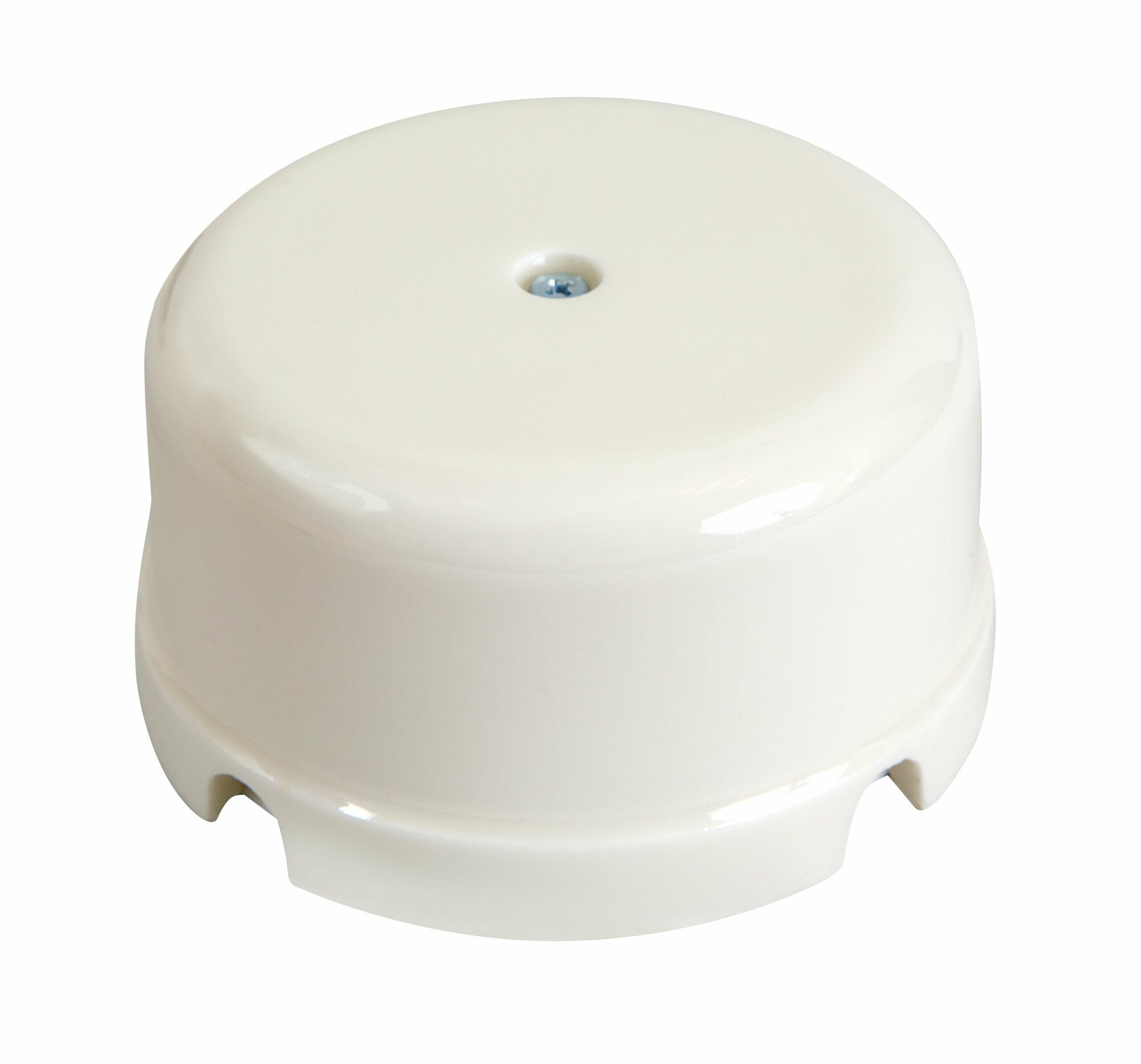 Коробка распределительная Высокая (D80мм, h43мм) керамическая "Мезонинъ","mezonini" "Ретро", для наружного монтажа, цвет Белый, из фарфора