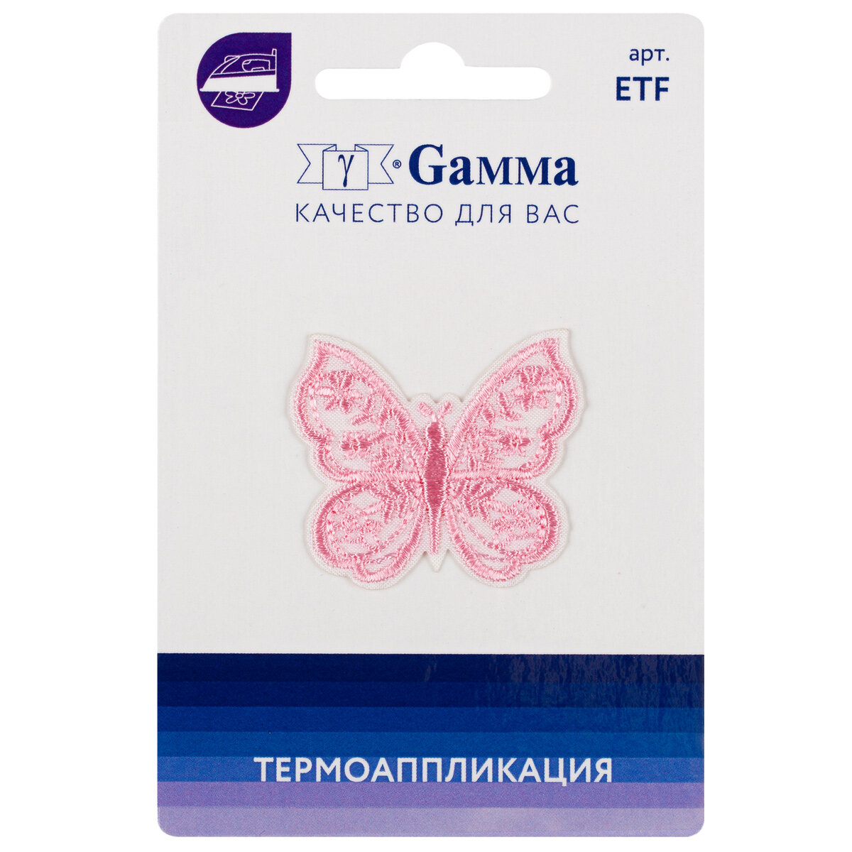 Термоаппликация "Gamma" ETF 02-444 Бабочка розовая 4 х 3.9 см