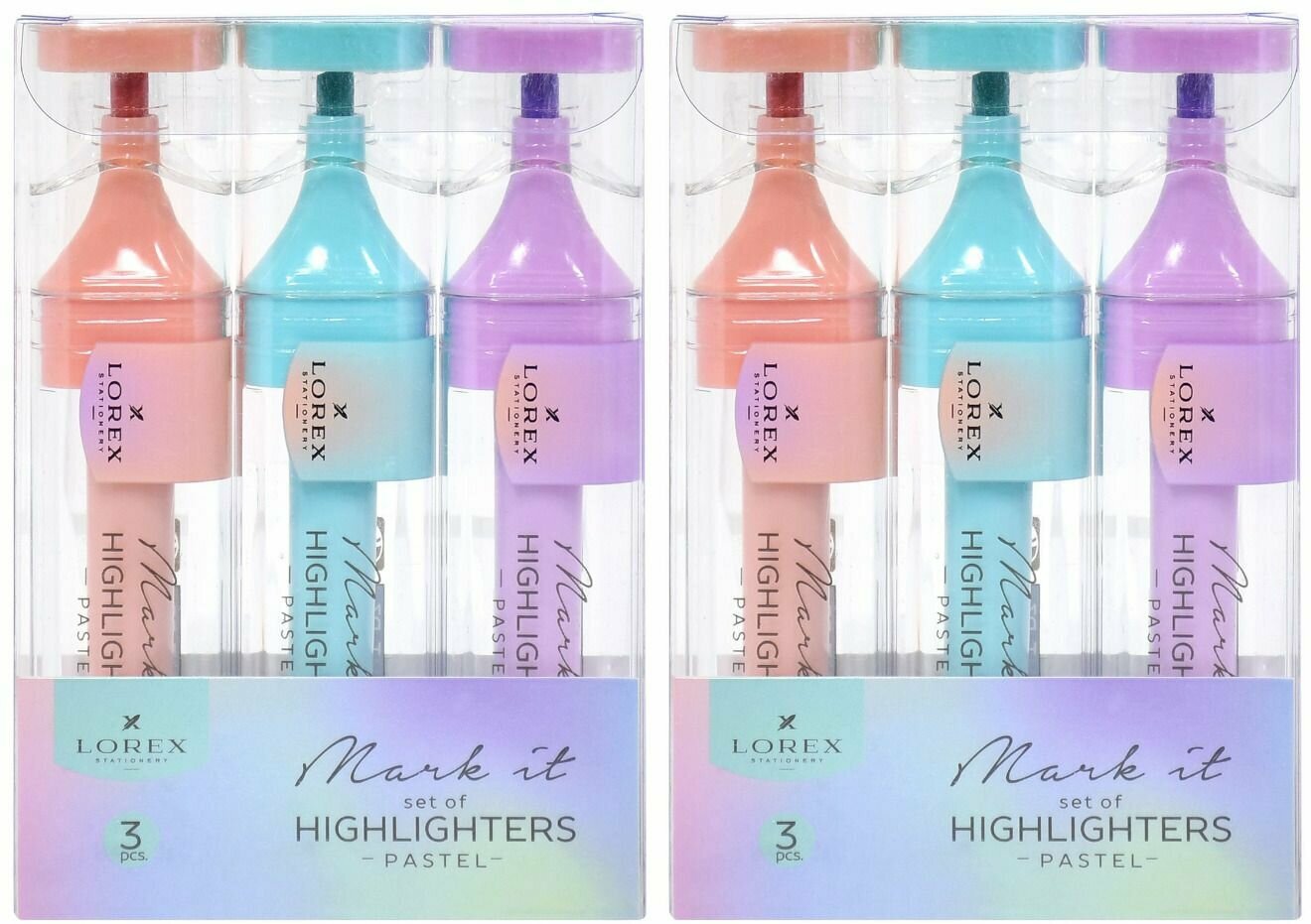 LOREX Набор текстовых маркеров Pastel, Mark it пастель скошенный, 1-5 мм,2 шт