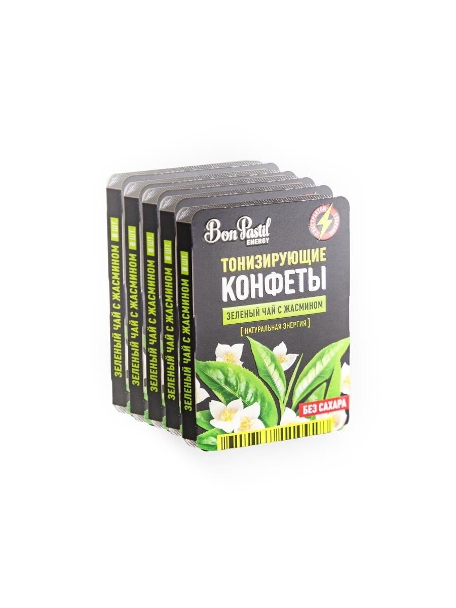 Конфеты "Bon Pastil ENERGY" Зеленый чай с жасмином, 5 шт по 12 г