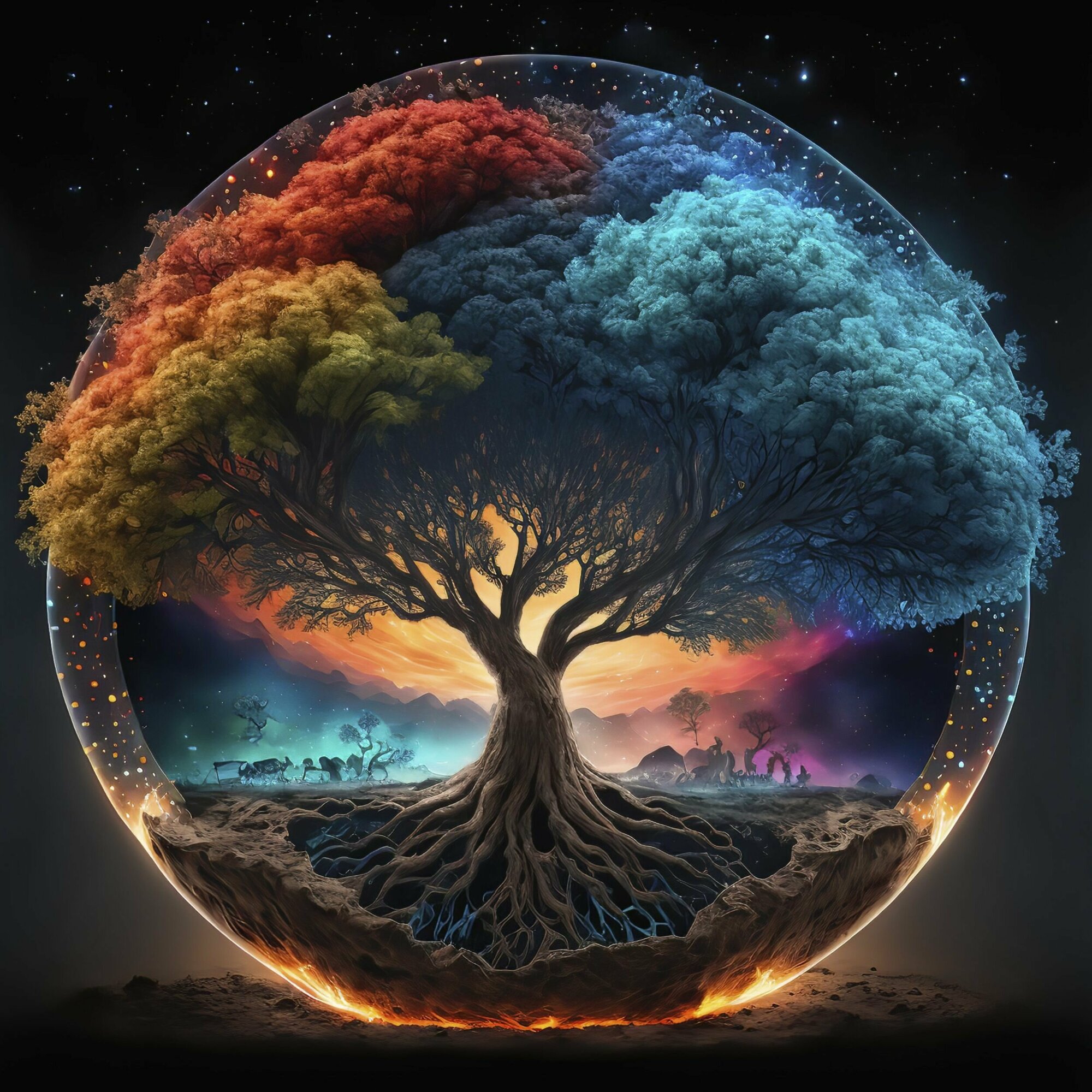 Скатерть для гаданий /гобелен настенный "Иггдрасиль" 75х75 см