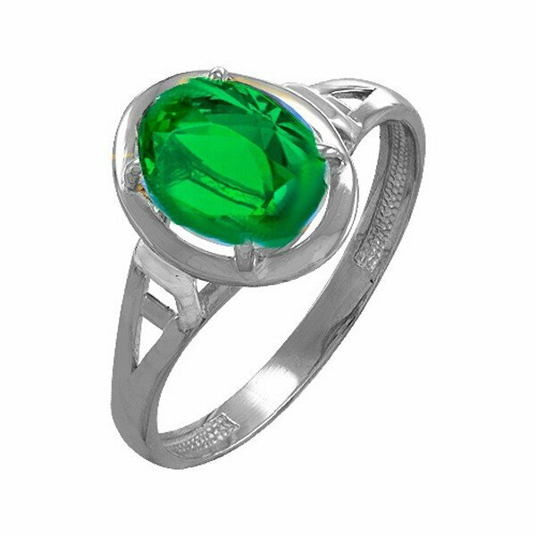 Кольцо, серебро, 925 проба, родирование, кристалл