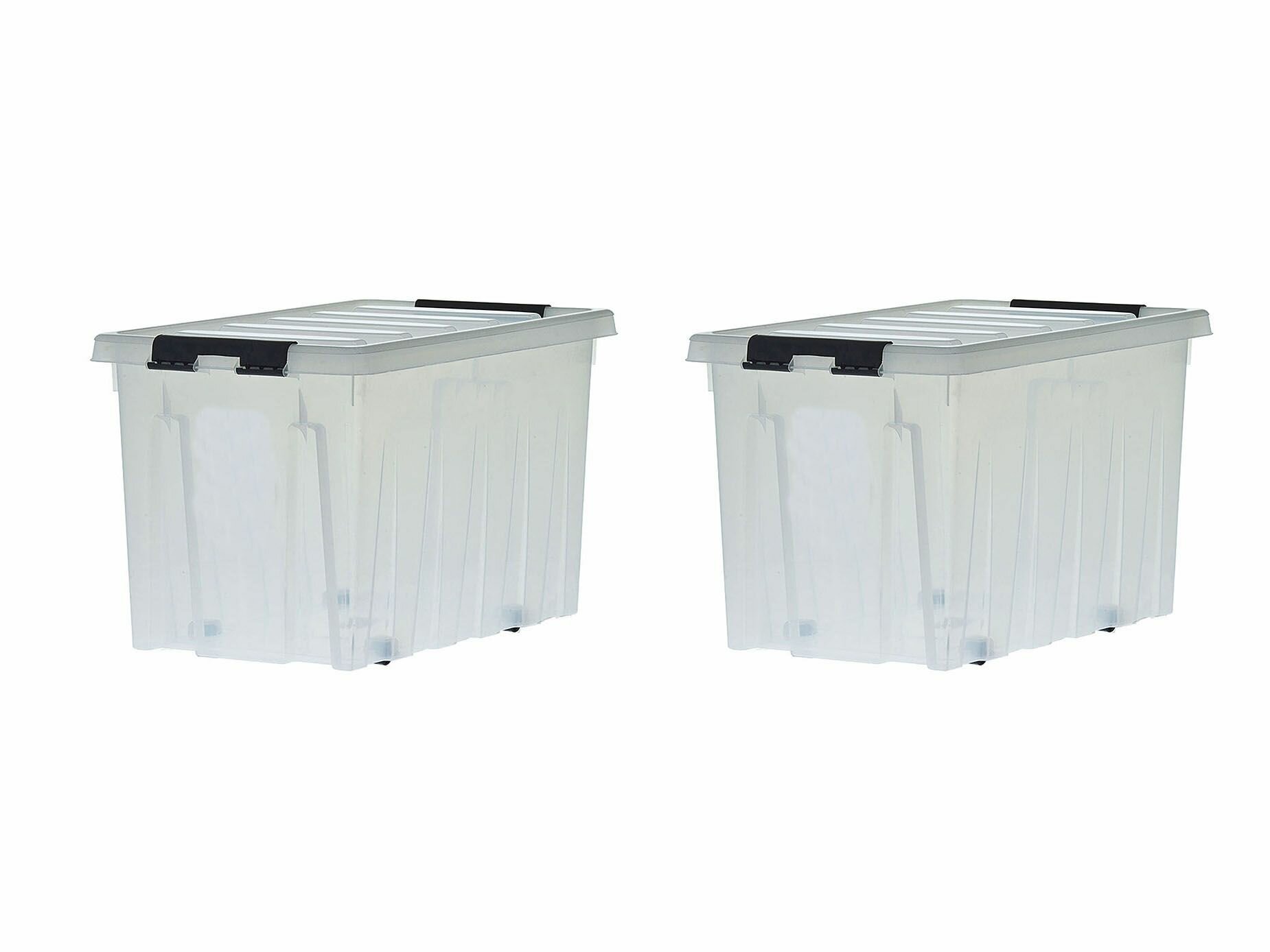 Контейнер для хранения Rox Box 589х396х375 мм 70 л с крышкой и роликами (2 шт.)