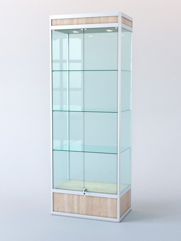 Витрина для музеев вооруженных сил "экспонат" №2-2 (задняя стенка стекло), Дуб Сонома