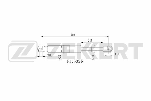 Амортизатор багажника Nissan Serena (C23) 91- Zekkert