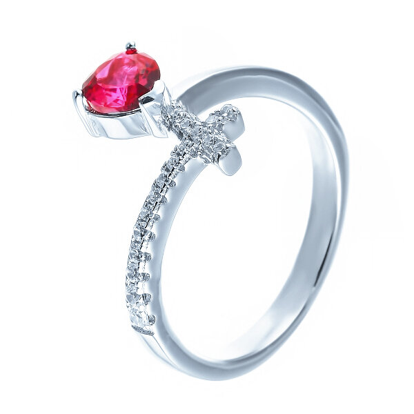 Кольцо, серебро, 925 проба, фианит