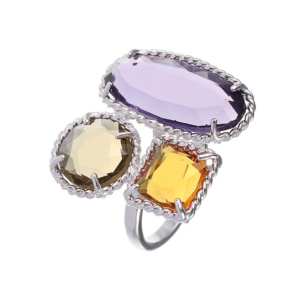 Кольцо, серебро, 925 проба, стекло