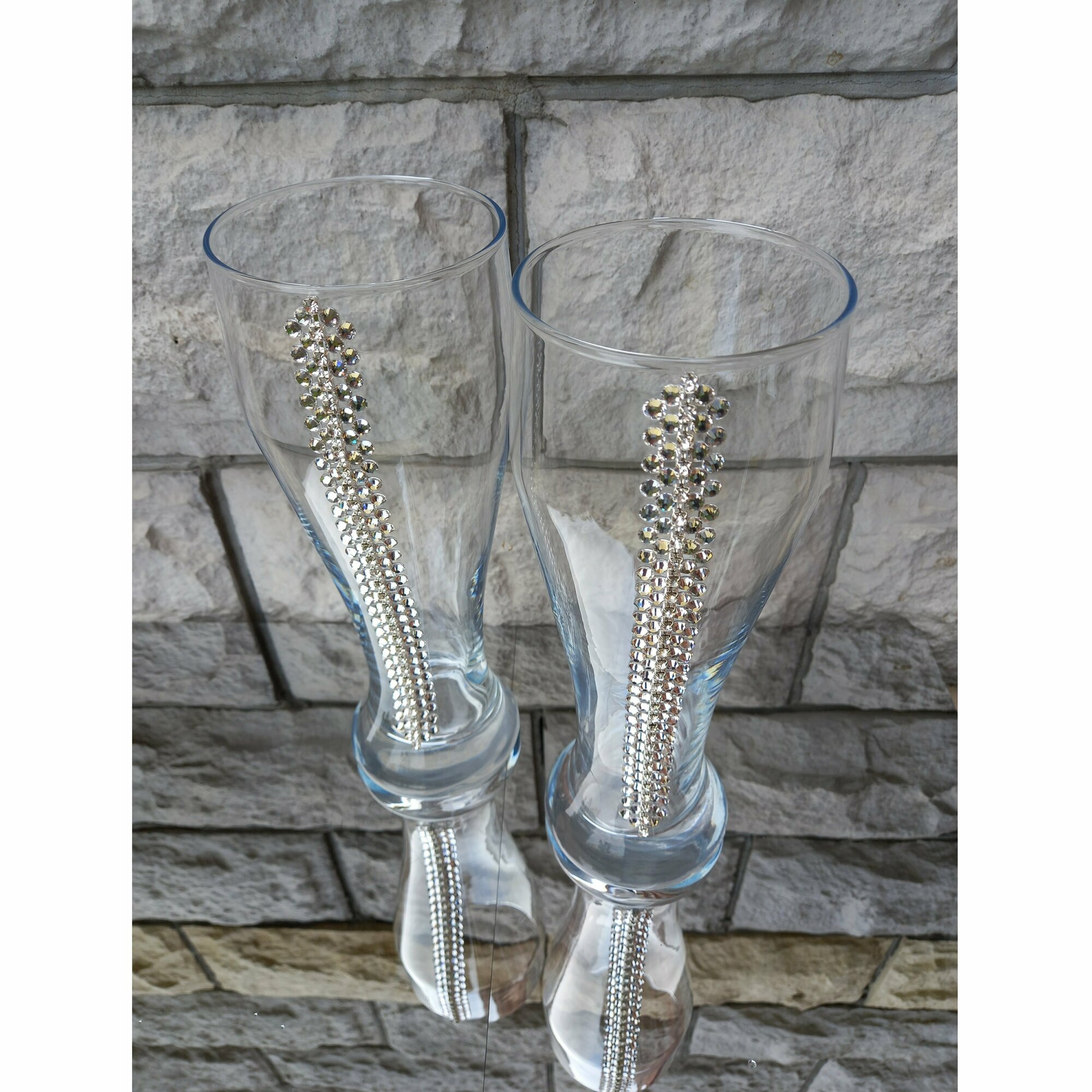 Набор 2 стакана 665мл инкрустированные ручной работы