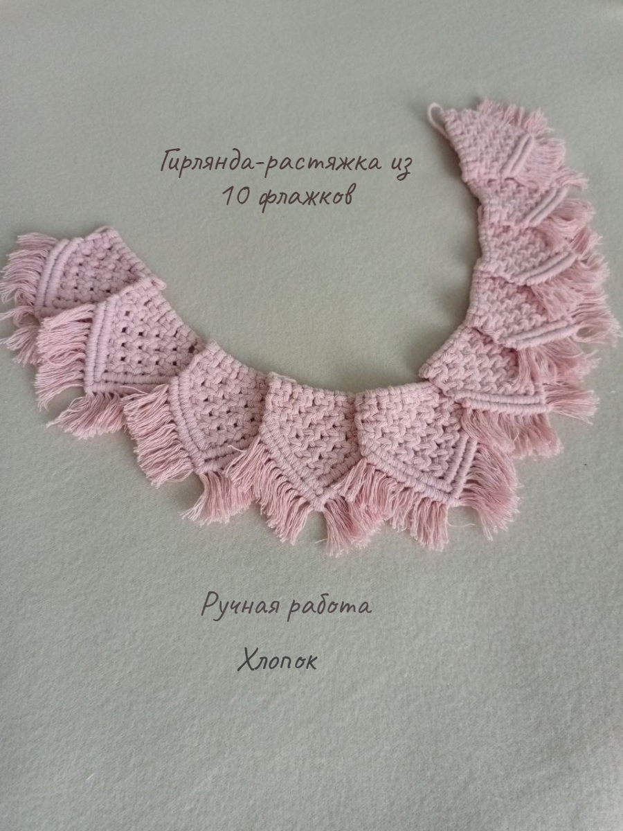 Гирлянда - растяжка из флажков макраме. Ручная работа
