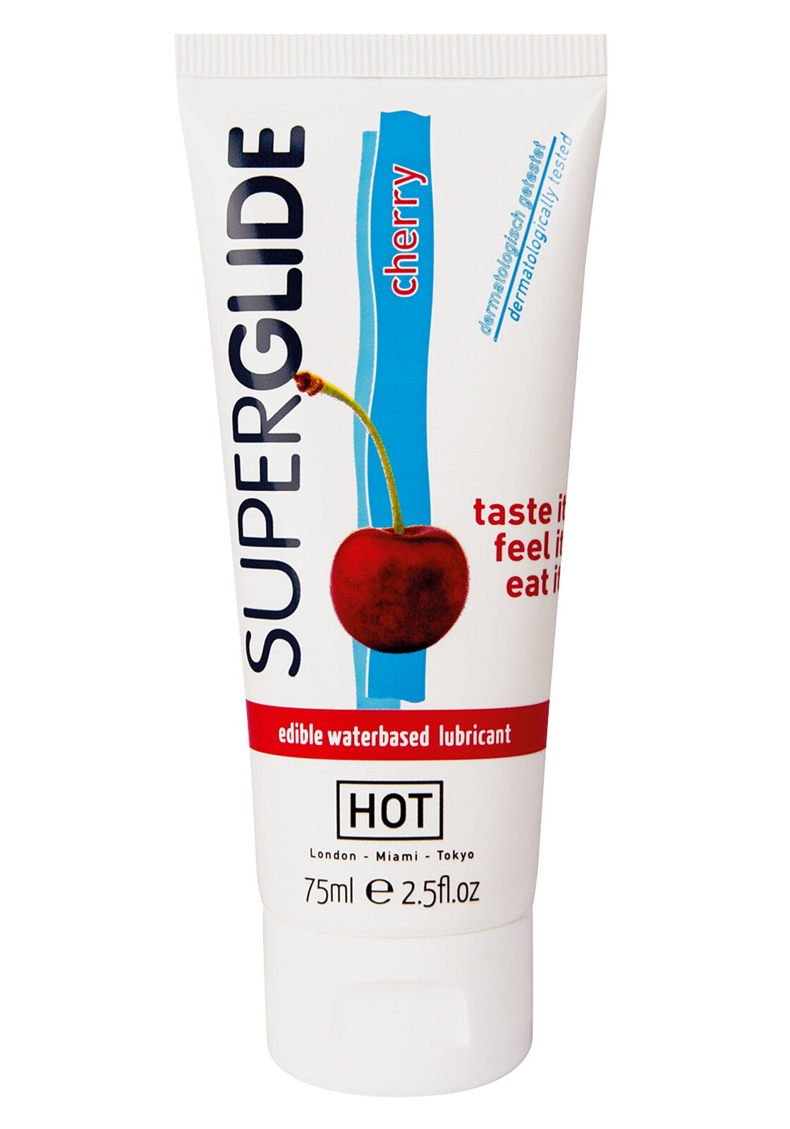 Лубрикант со вкусом вишни Hot Super Glide Cherry, 75 мл