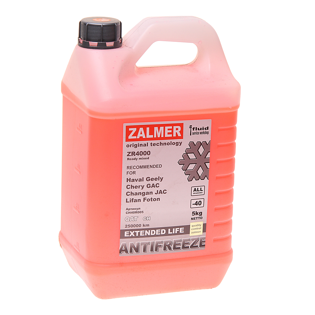 Антифриз ZALMER ZR4000 CH OAT (красн -40) 5кг ZALMER арт. CH40R005