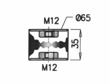 Подушка глушителя (р) 65X35 M12 OMN NEOPLAN SCANIA 82/92/93/112/113/142/143 DINEX 68900