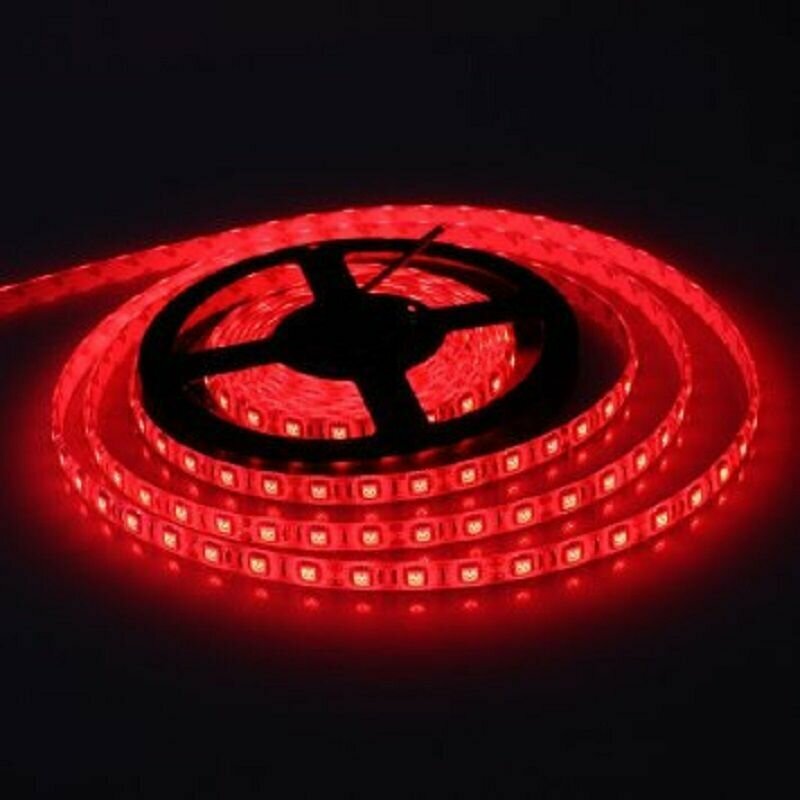 Светодиодная лента LED подсветка 12v 11Вт/м 120Led/м Красный свет SMD2835 IP33