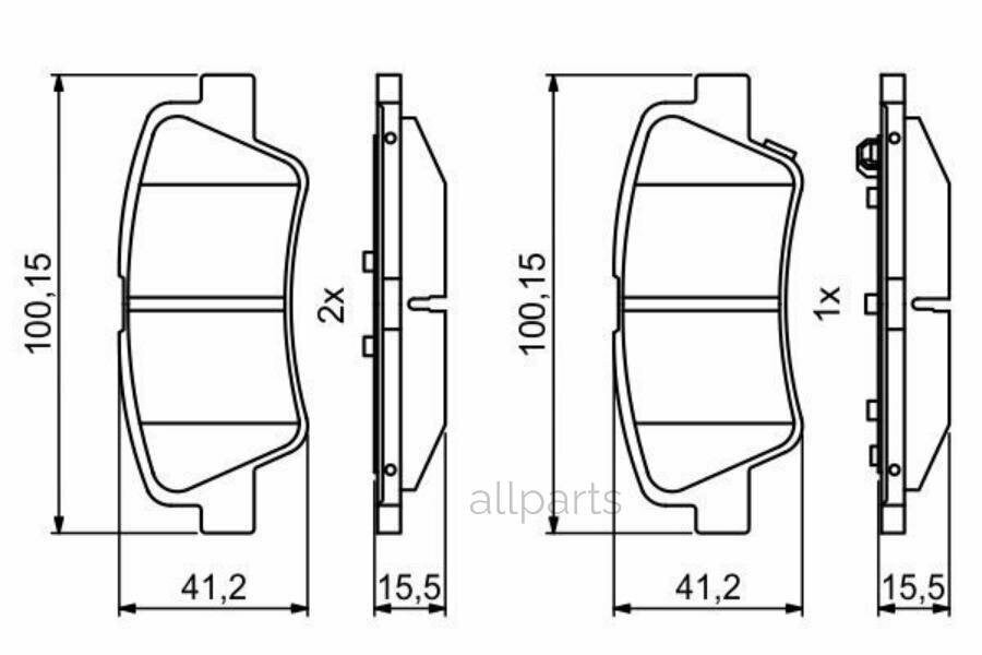 BOSCH 0986494768 Дисковые колодки задние