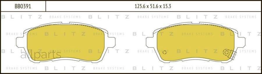 BLITZ BB0391 колодки тормозные дисковые передние FORD FIESTA VI 08-