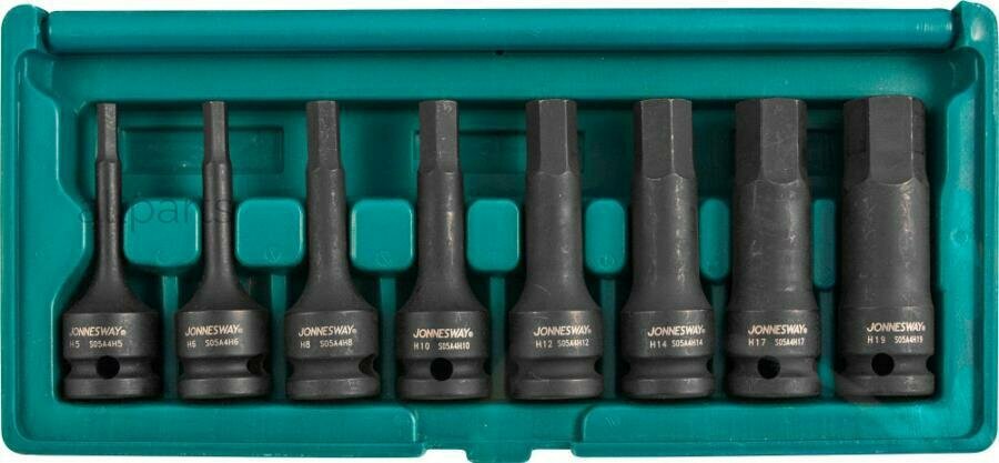 JONNESWAY S05A408S Набор шестигранных ударных головок 12DR H5-H19, 8 предметов