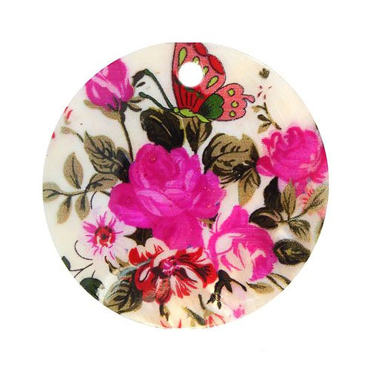 Подвеска декоративная 'Круг', 6 см, перламутр, Astra&Craft (узор цветы)
