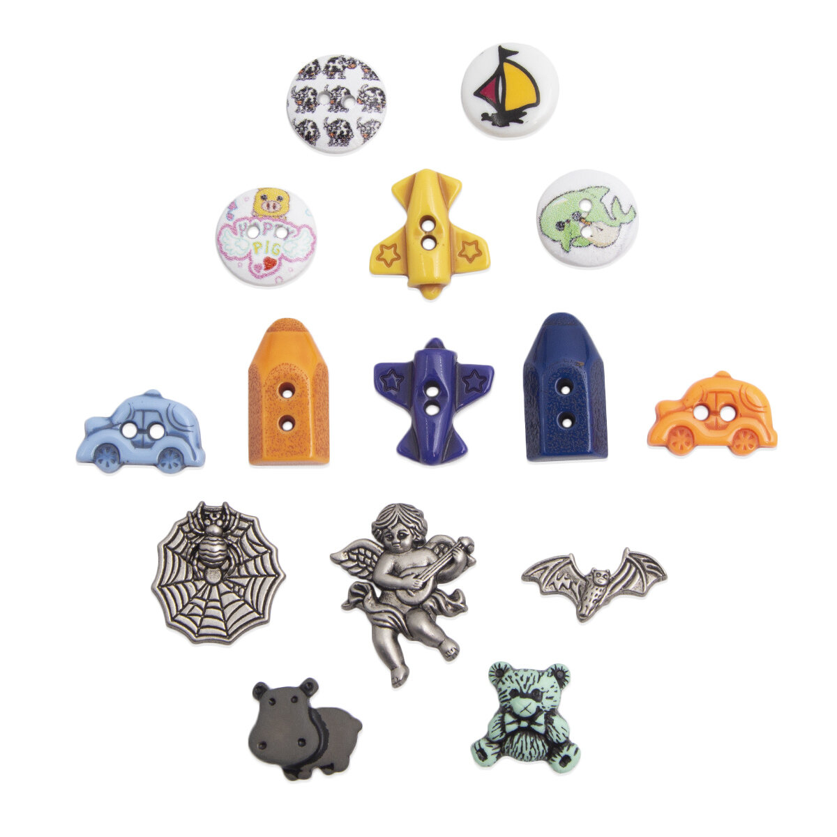 Набор декоративных пуговиц в контейнере для мальчика, Айрис, 94 шт