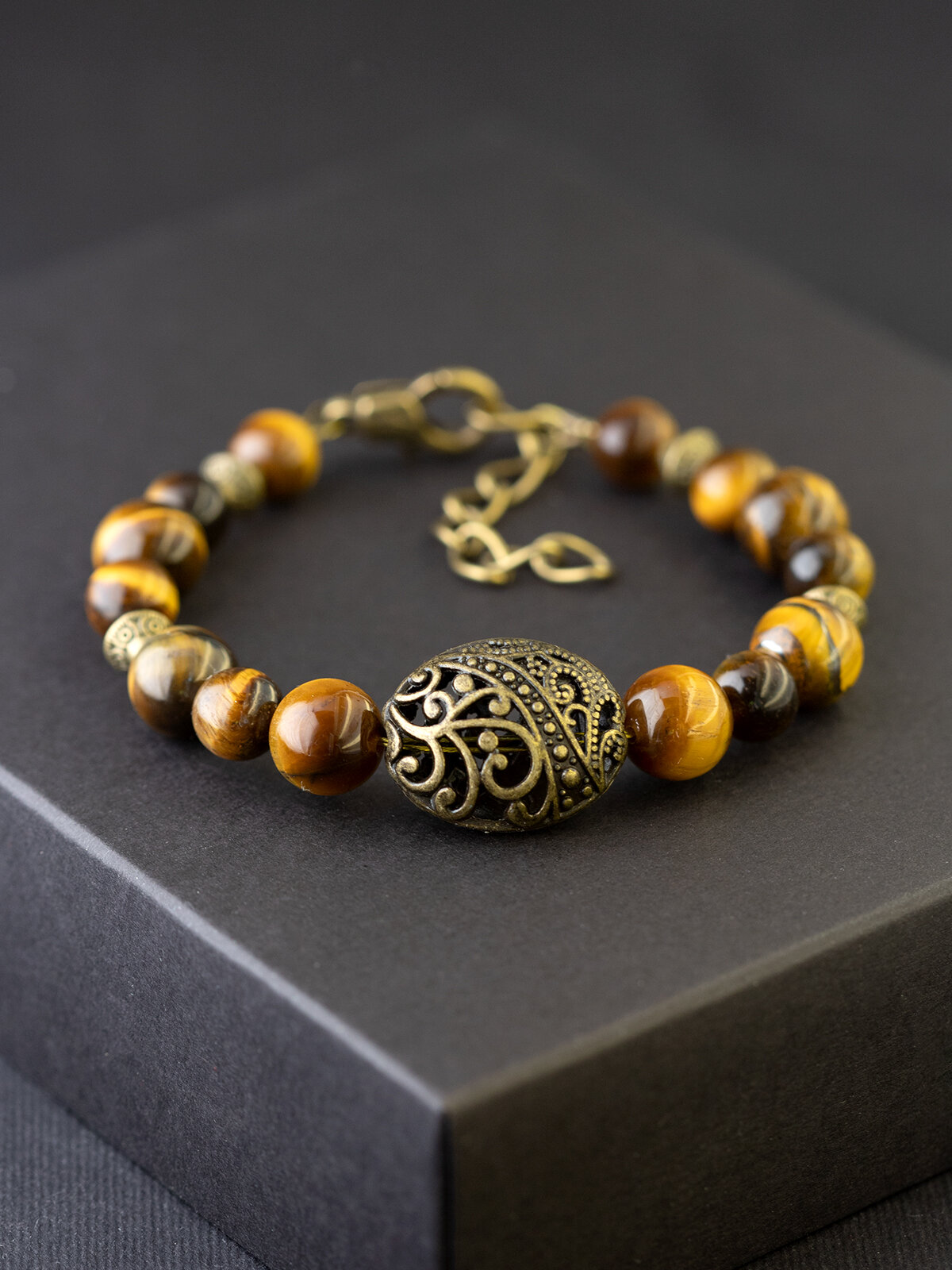 Браслет, тигровый глаз